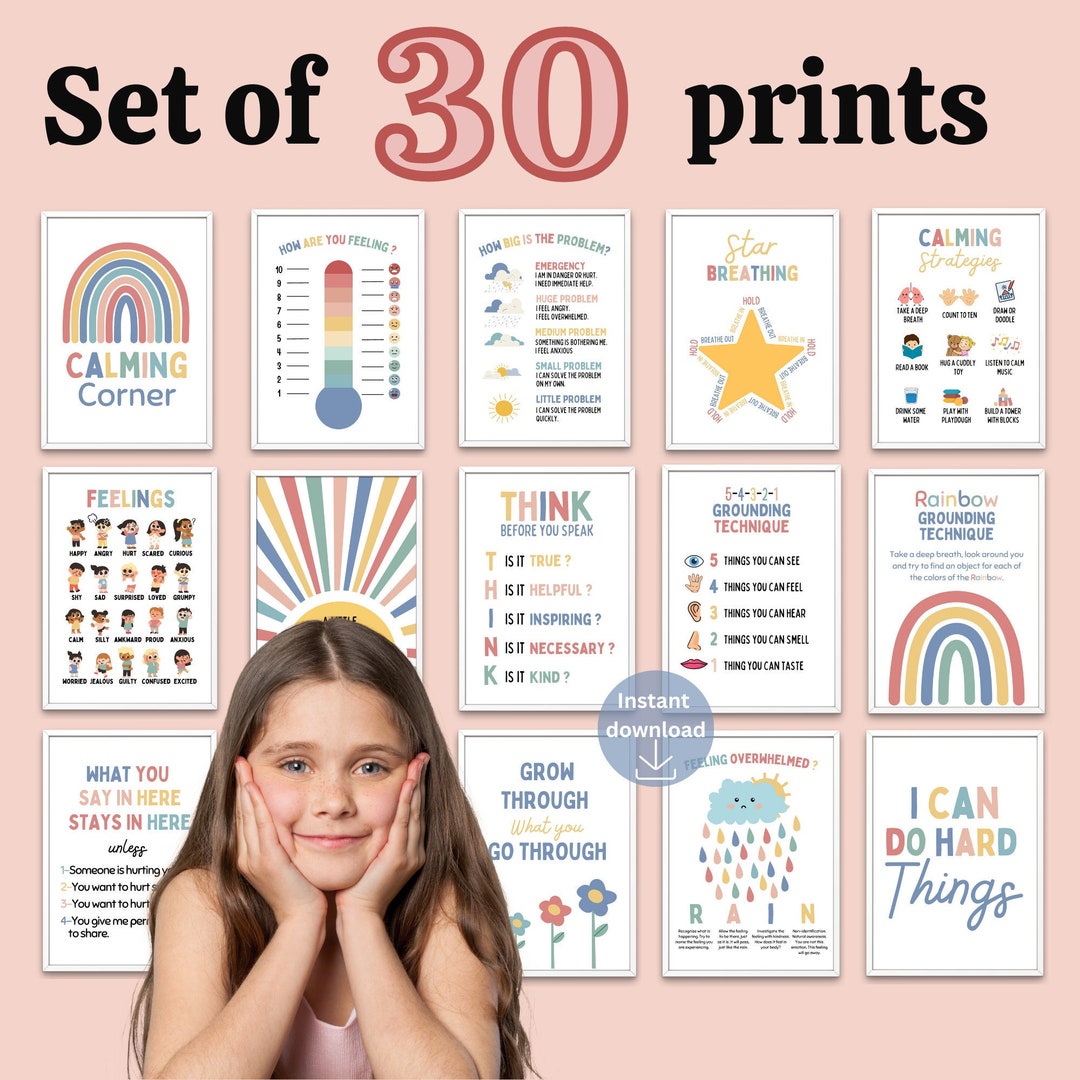 30 Printable Calm Corner Posters: Kids' Posters & Calm Down Sign ...
