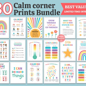 30 Coping Skills Posters for Toddler: Empower Emotions, Feelings, and ...