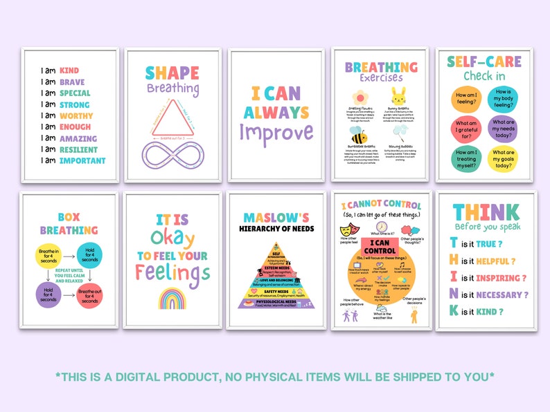 30 Calm Down Corner Posters Printable, Calm Corner Sign, Boho Calming ...