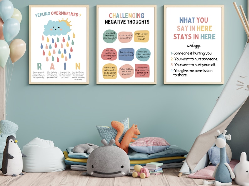 20 Calm Down Corner Posters Sign Kit Calming Decor Print Counselor ...