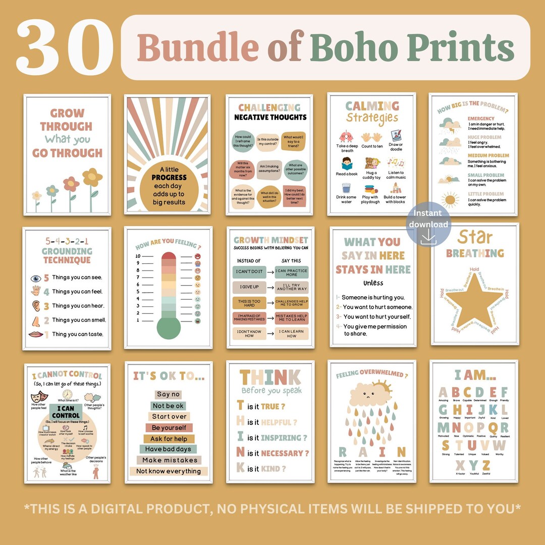 30 Boho School Counselor Office Decor, School Counselor Posters, School ...