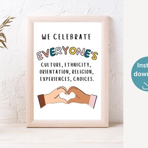 12 Inclusion Posters, Inclusive Classroom Decor Poster, Safe Space Sign ...
