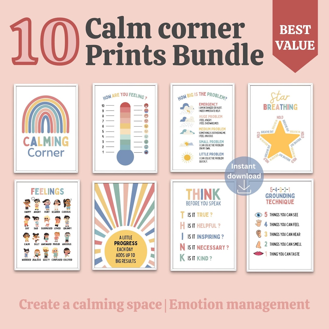 10 Calming Corner Posters, Calm Down Corner Poster Printable, Calm ...