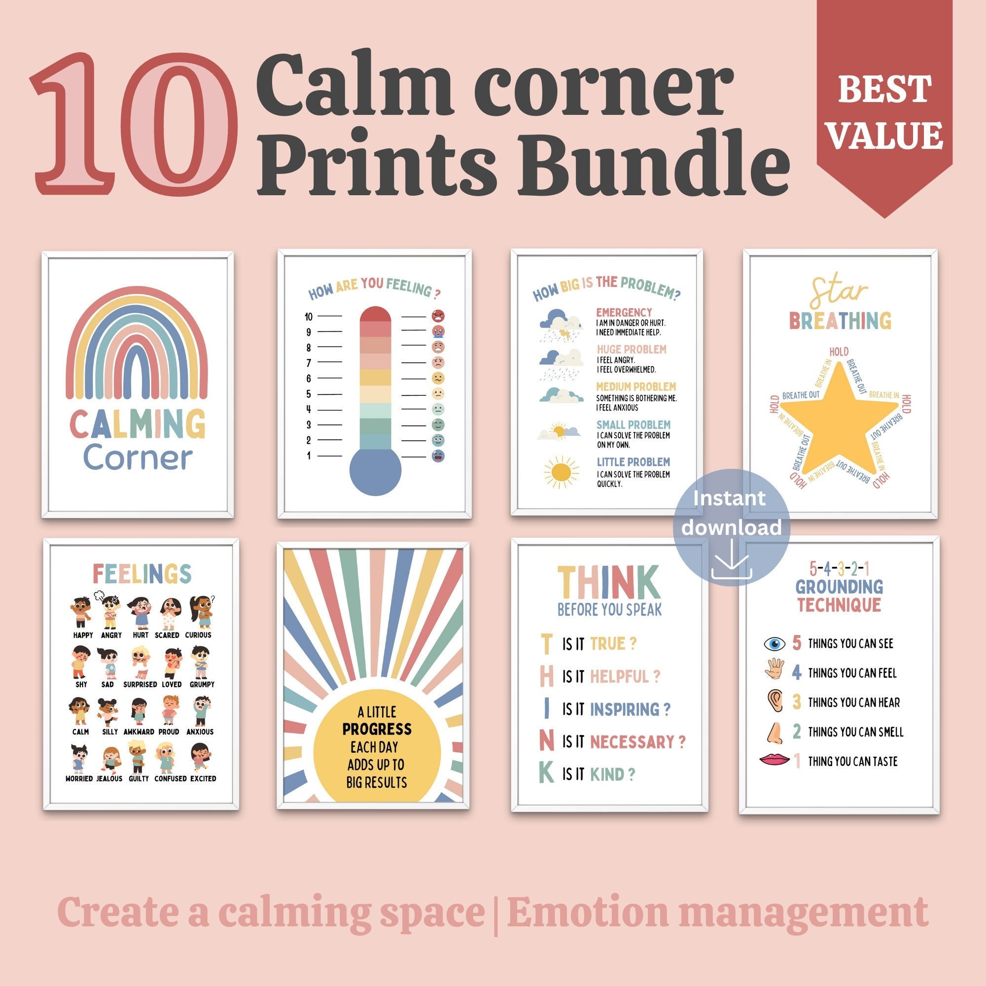 10 Calming Corner Posters, Calm Down Corner Poster Printable, Calm ...