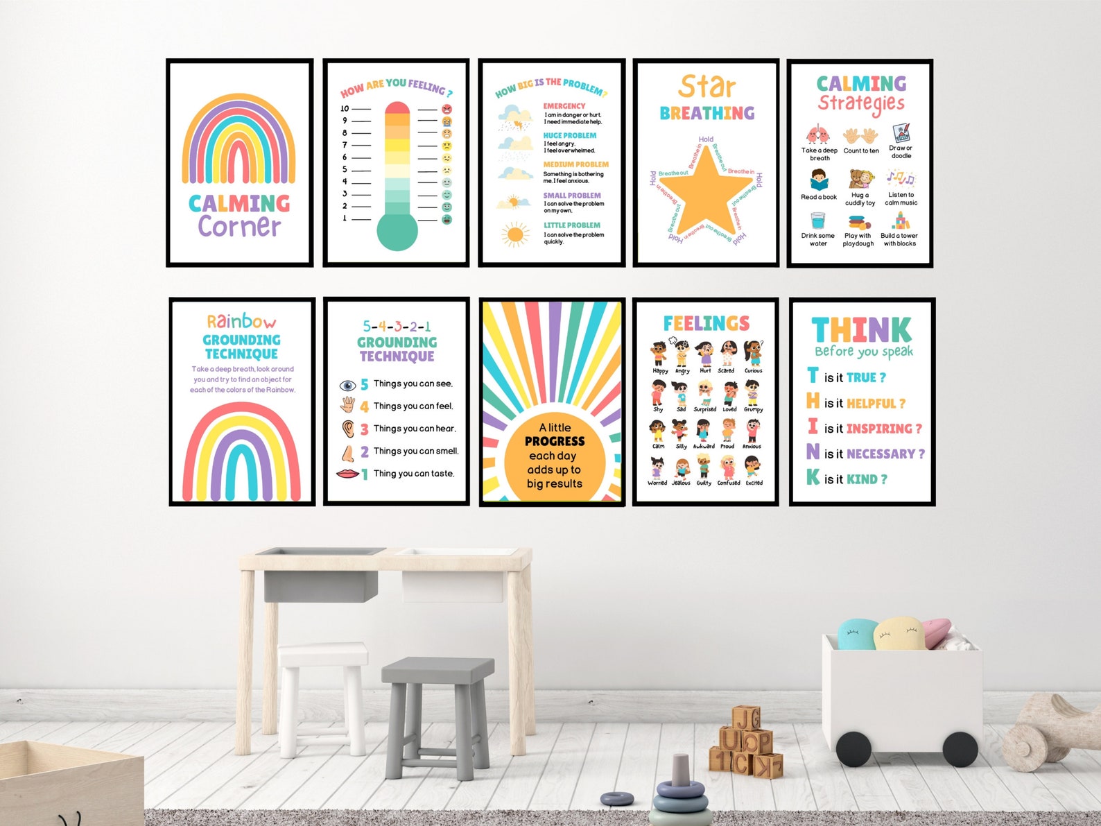 30 Coping Skills Posters for Toddler: Empower Emotions, Feelings, and ...