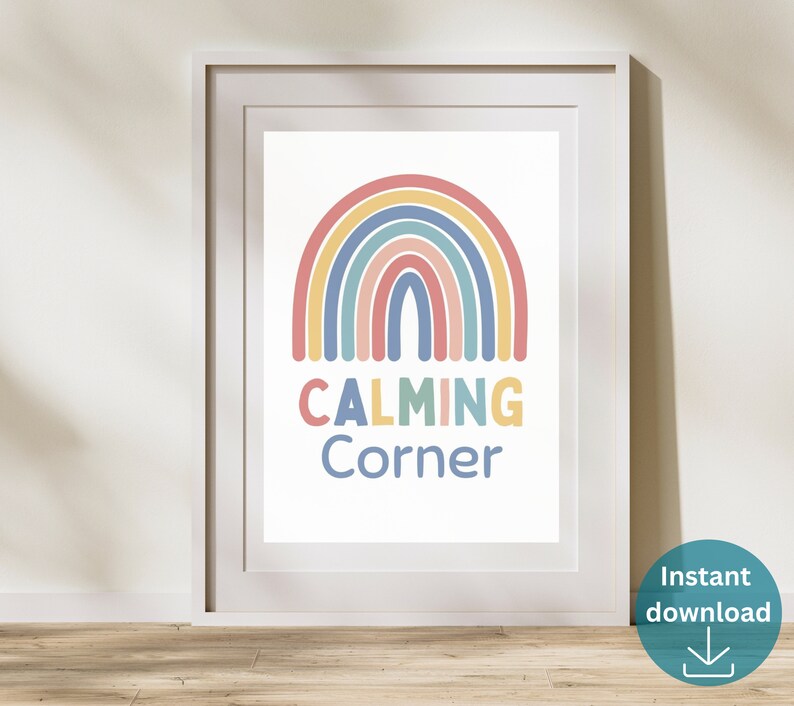 10 Calm Down Corner Posters Sign Kit Calming Decor Print Counselor ...