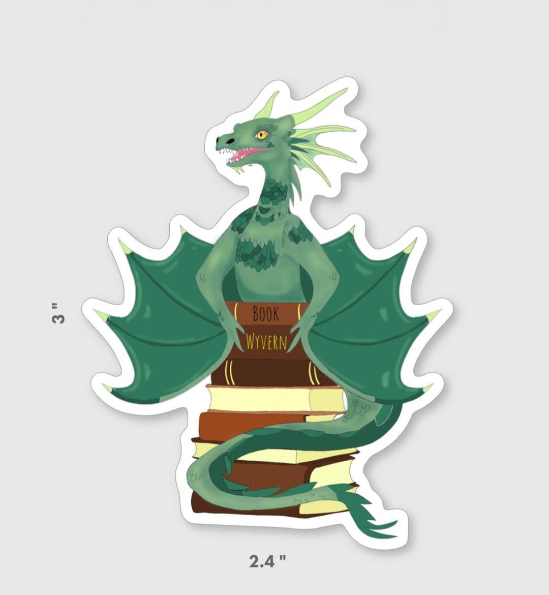 Book Wyvern 3"x2.4" Vinyl Sticker - Etsy