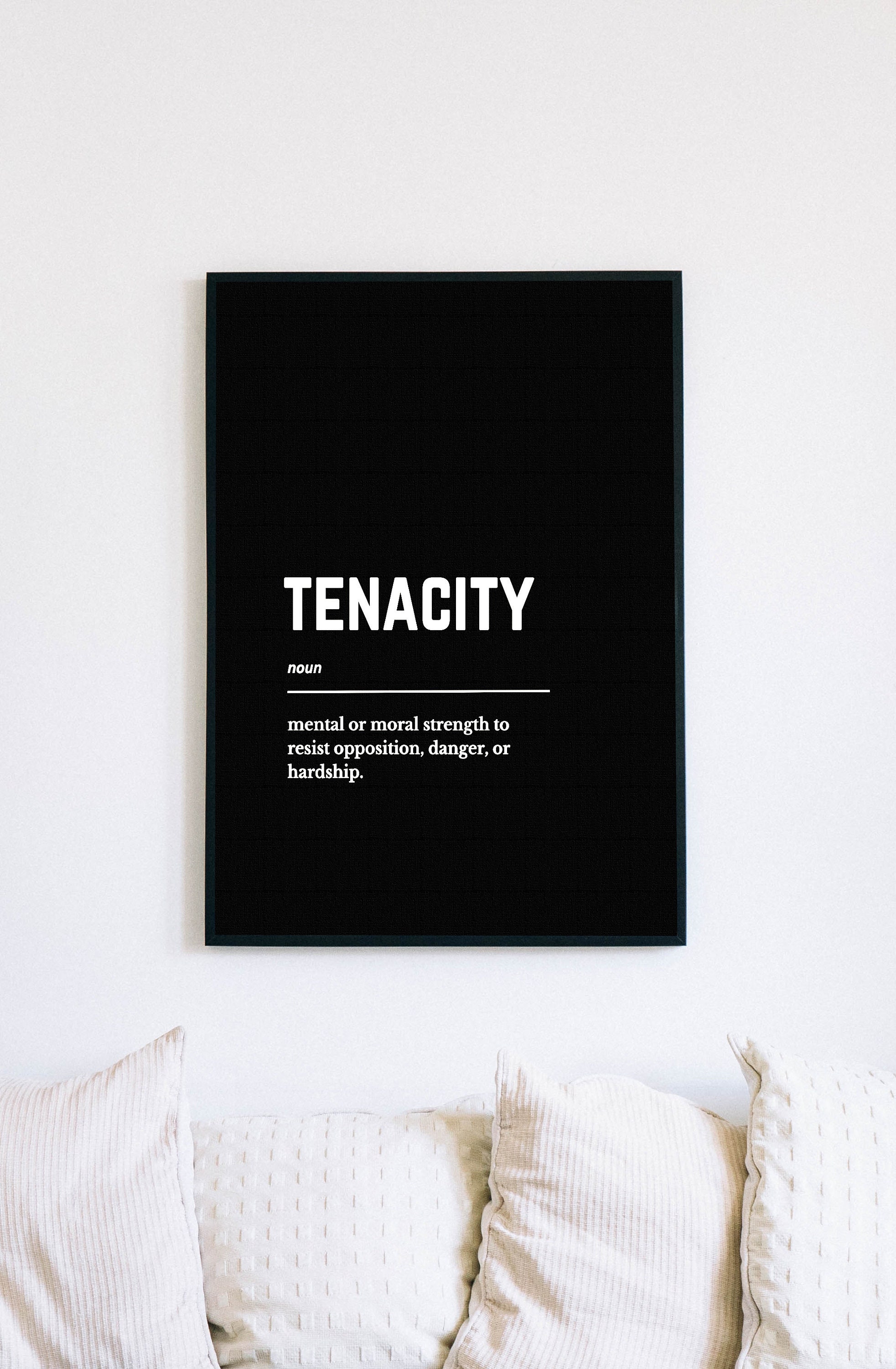 Tenacity Definition Wall Art, Motivational Wall Art, Printable Wall Art ...