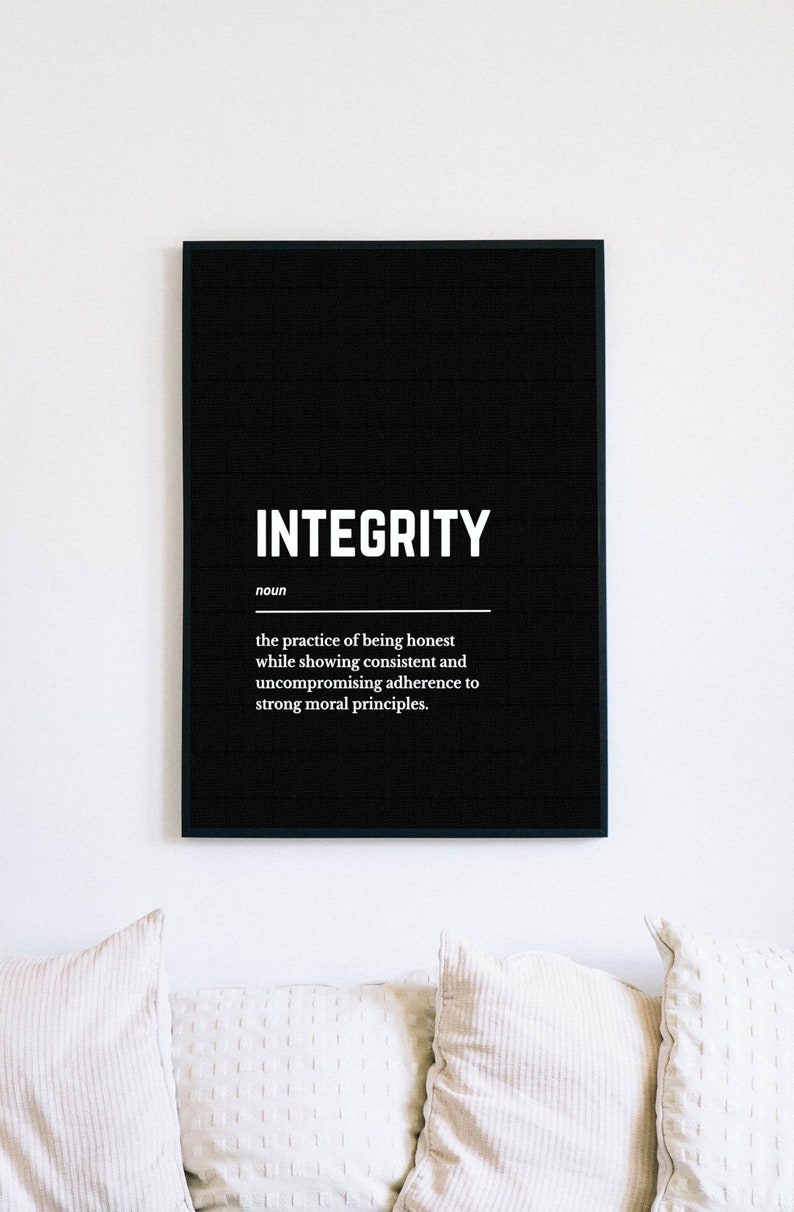 Integrity Wall Print, Motivational Wall Art, Printable Wall Art, Home ...