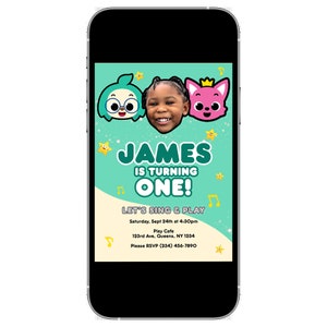 Pinkfong and Hogi Birthday Invitation for Boy or Girl, Wonderstar ...