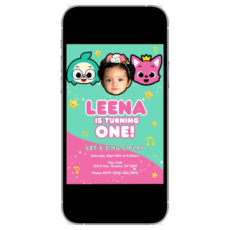 Pinkfong and Hogi Birthday Invitation for Girl or Boy, Wonderstar ...