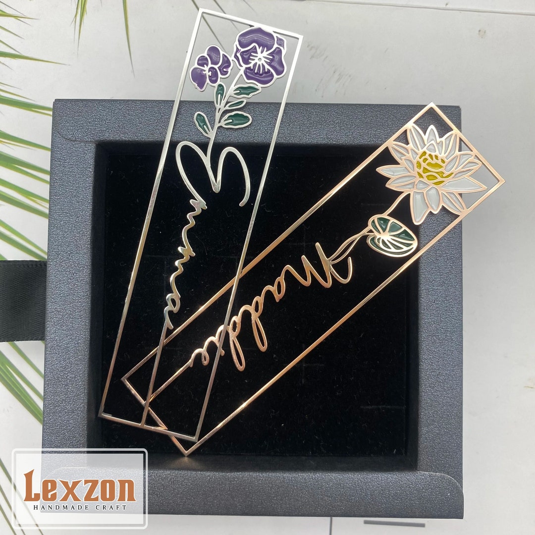 Personalized Birth Flower Book Markers-colorful Custom Birthday Flower ...