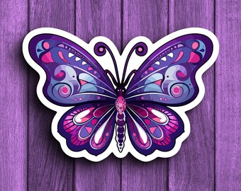 Purple Butterfly Sticker - Etsy