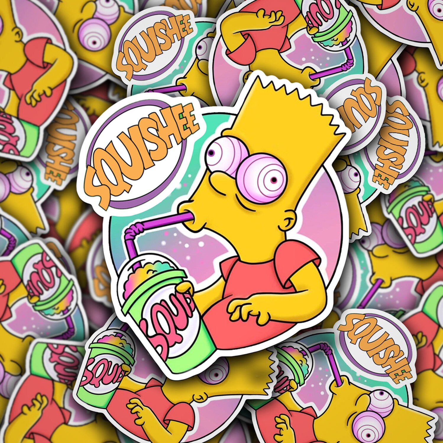 Bart Squishee simpsons Sticker - Etsy