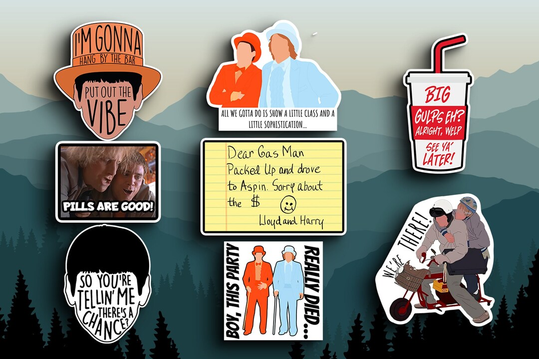 Dumb and Dumber Ultimate Sticker Pack 8 Stickers - Etsy
