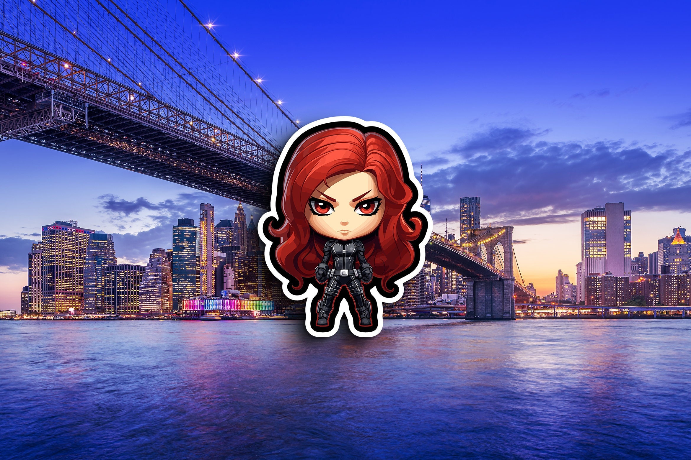 Black Widow Super Hero Sticker - Etsy