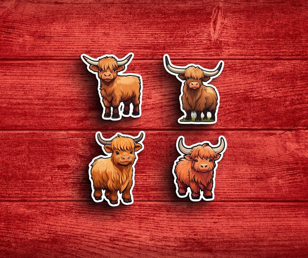 Baby Highland Cow Sticker Pack - Etsy