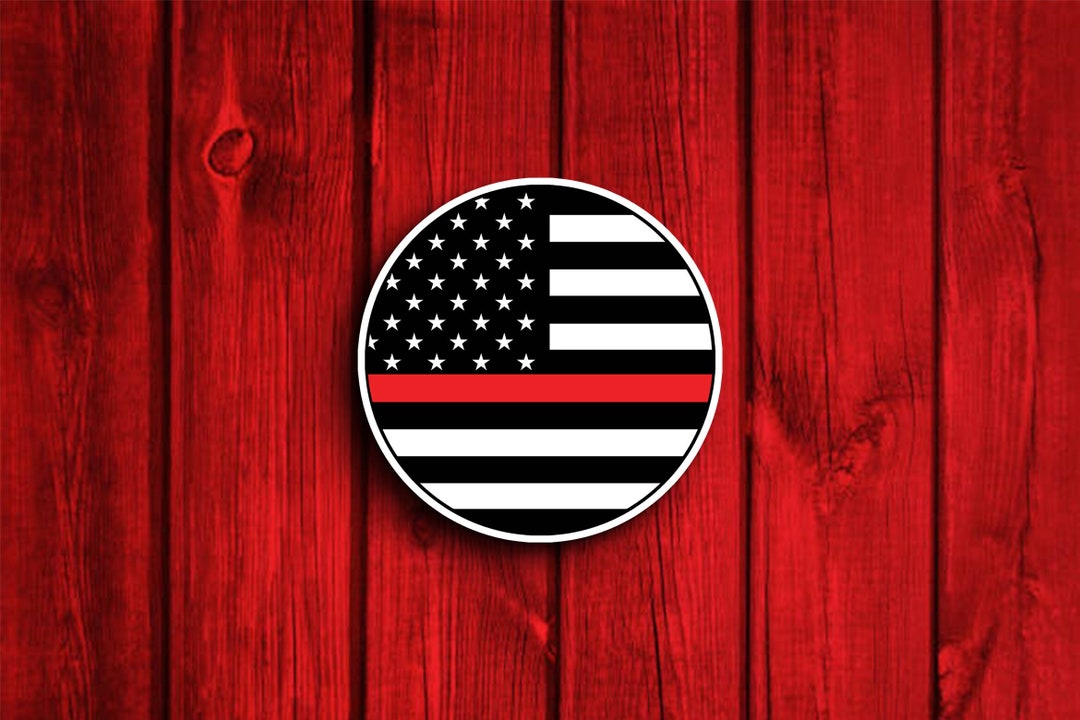 American Flag Thin Red Line Sticker - Etsy