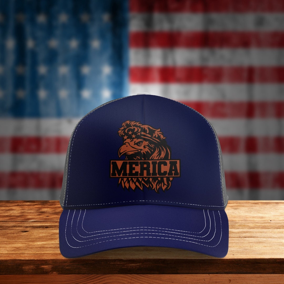 Merica' Eagle Mullet Leather Patch Hat - Etsy
