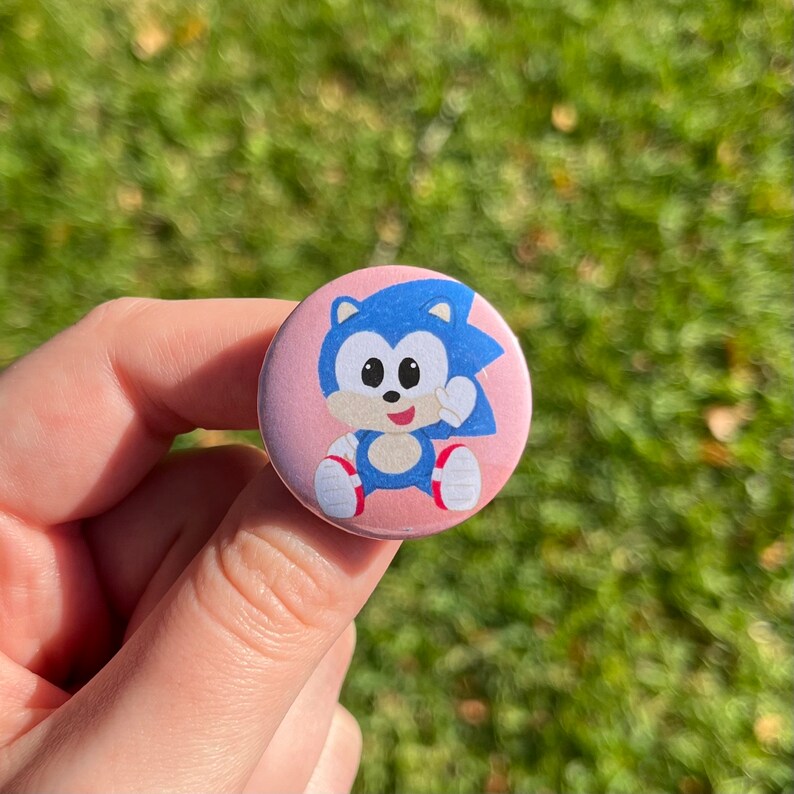 Sonic Buttons | Handmade Pinback Button | 1.25 Inch | Adorable Pins ...