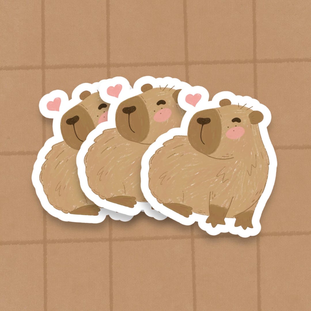 Capybara | Vinyl Sticker | Cute Kawaii Adorable | 2 Inch Sticker ...