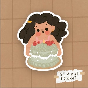 Birthday Girl | Vinyl Die Cut Sticker | Cute Kawaii Adorable | Cake ...