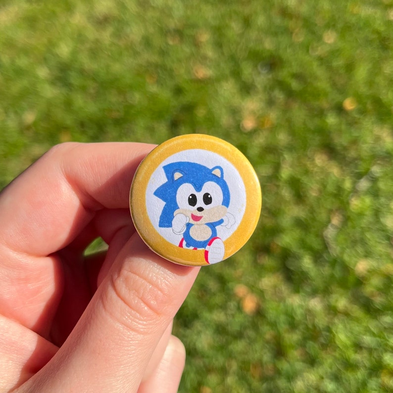Sonic Buttons | Handmade Pinback Button | 1.25 Inch | Adorable Pins ...