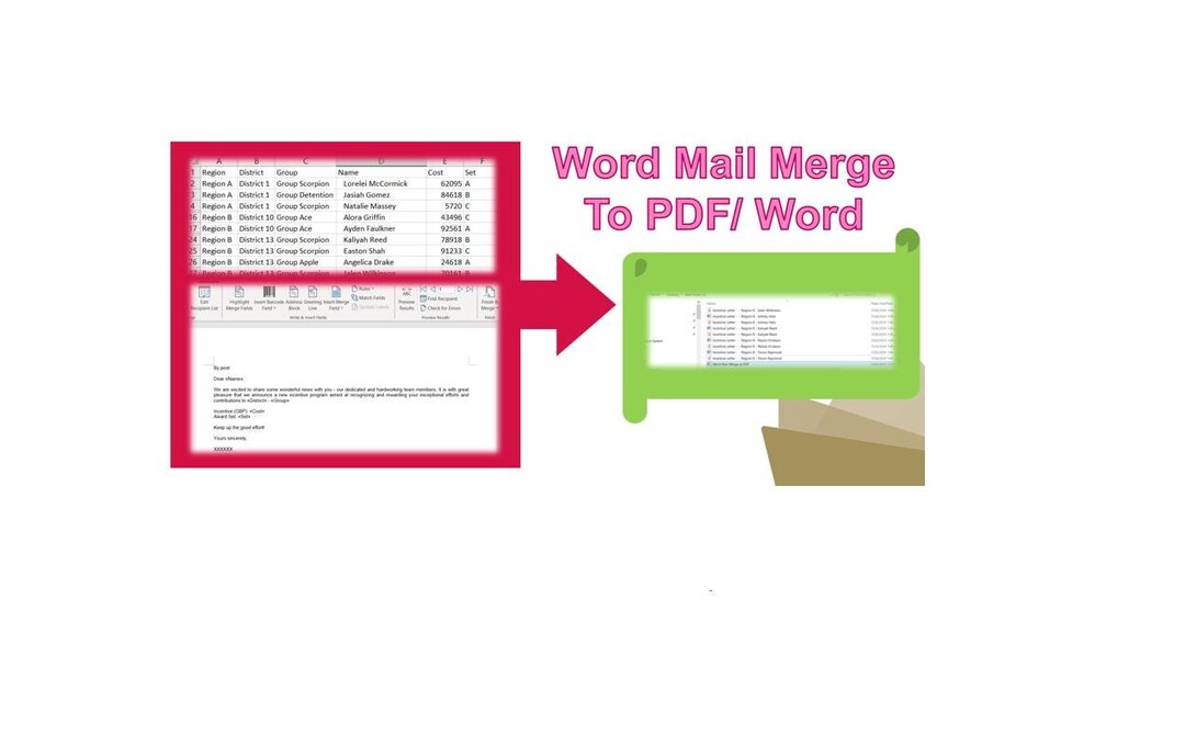 Word Mail Merge to PDF/ Word Program - Etsy