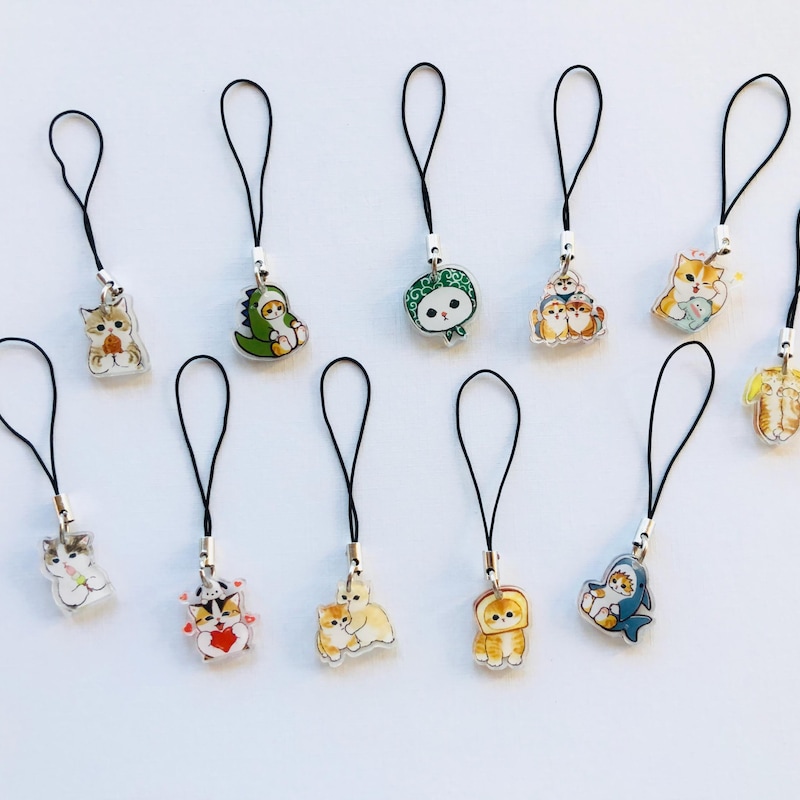 Cat Keychain Phone Charm - Etsy