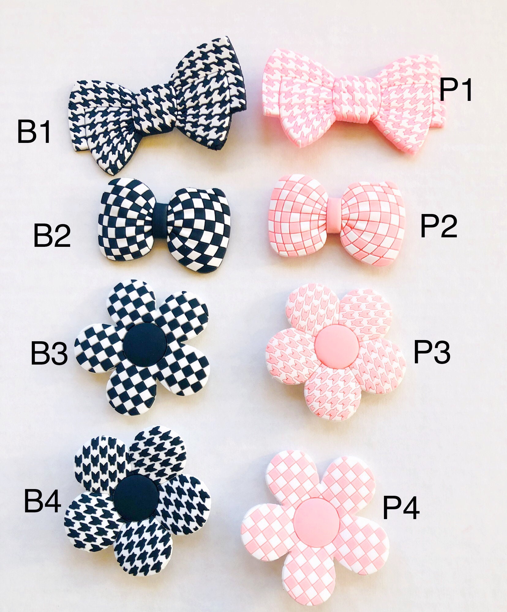 Big Size Shoes Charms Croc PVC Bowtie Flower Pink Black White Party ...