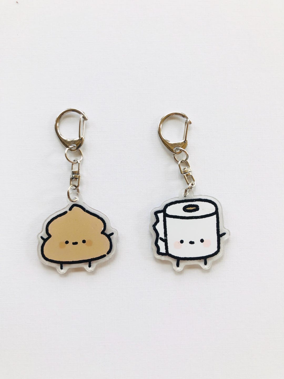 BFF Funny Gift Poop & Toilet Tissue Keychain Bagcharm Pendant - Etsy
