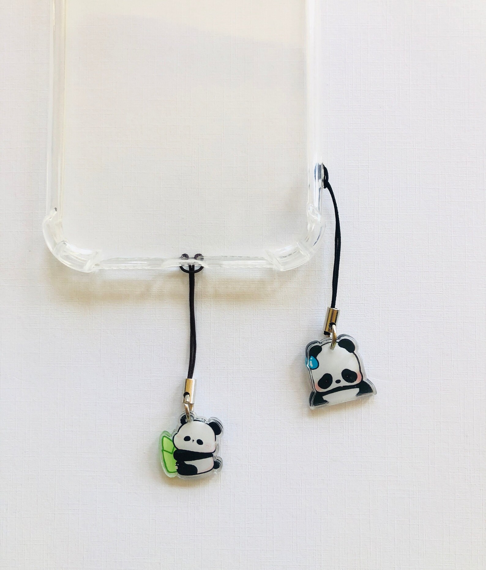 Cute Funny Panda Phone Charm Keyring Bagcharm - Etsy