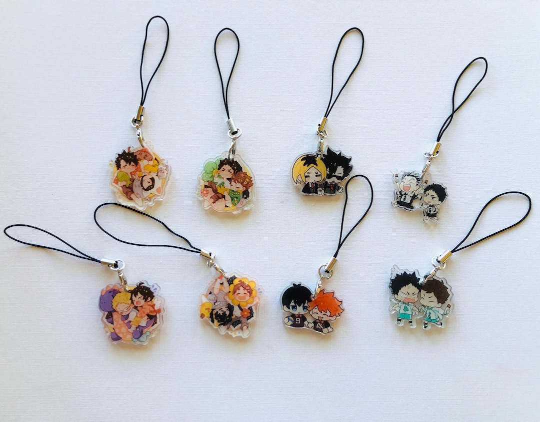 Haikyuu Mini and 1” Duo Volleyball Anime Phone Charm Keyring Bagcharm ...
