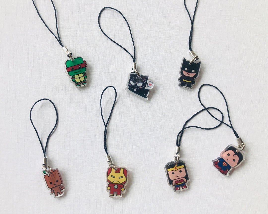 Superhero Phone Charm Keyring Bagcharm - Etsy