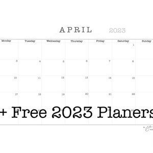 Printable 2023 April Calendar | Landscape - Etsy