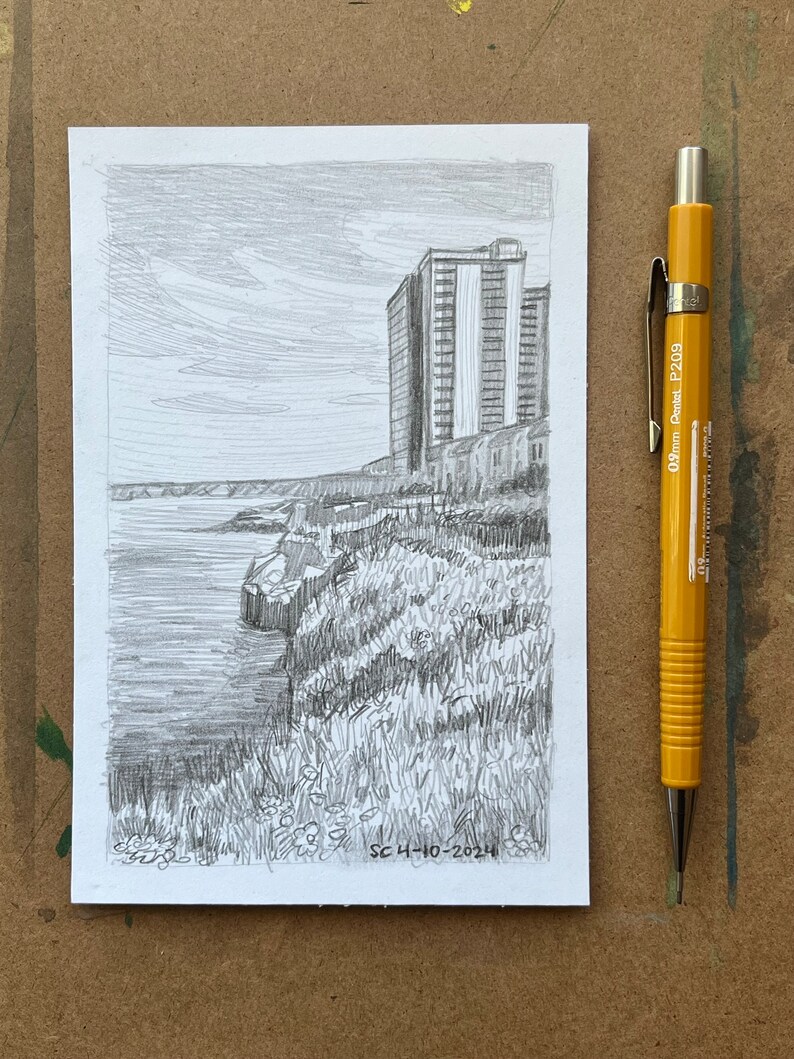 La Jolla Original Art | San Diego Drawing | Original Hand Drawn Pencil ...
