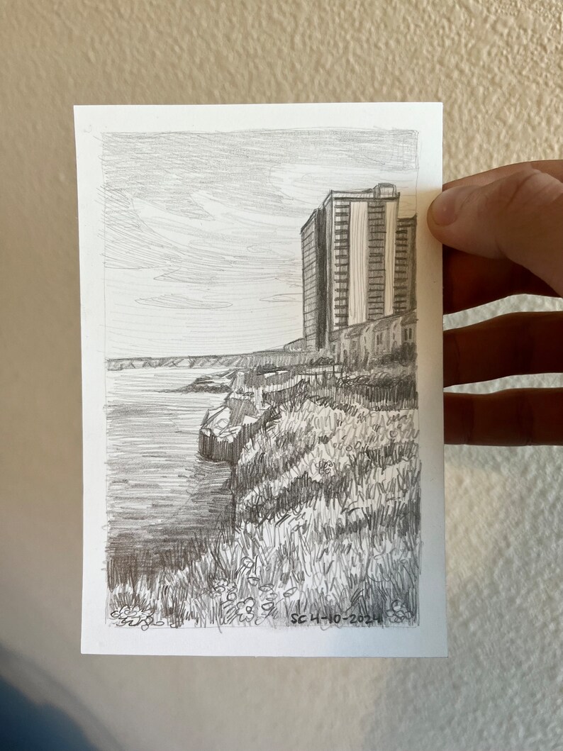 La Jolla Original Art | San Diego Drawing | Original Hand Drawn Pencil ...