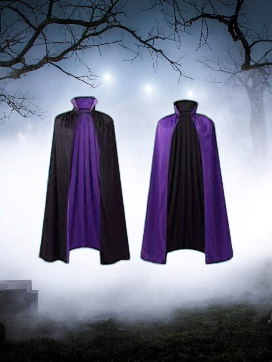 Double Sided Purple Color Dracula Cloak, Halloween Dracula Cape ...