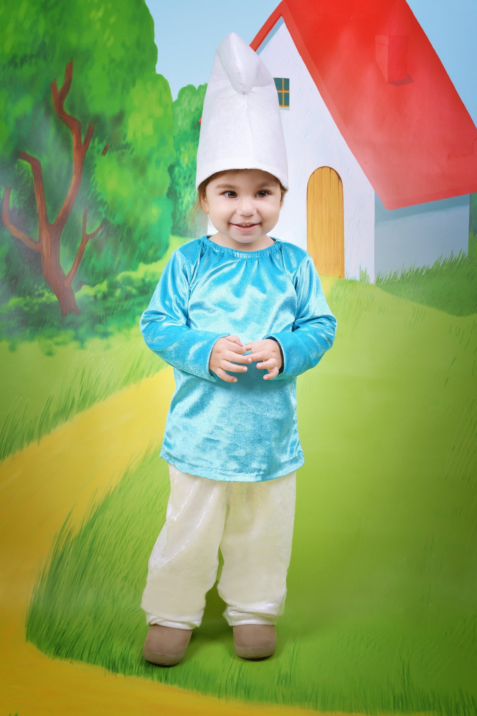 Smurfs Costume for Kids, Cute Smurfs Costume, Blue Color Smurfs Costume ...