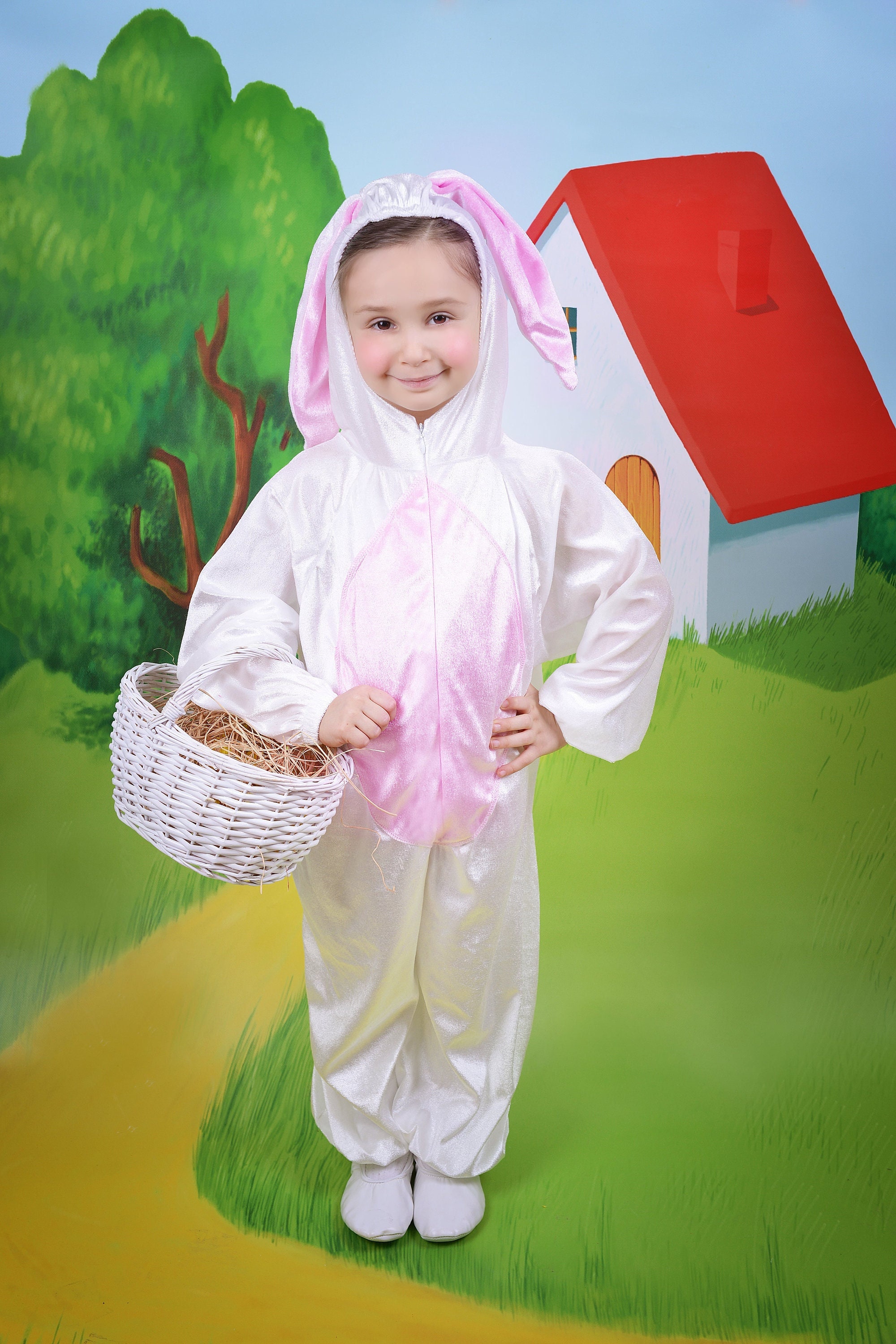 Rabbit Costume, Pink Rabbit Child Costume, Handmade Rabbit Costume ...