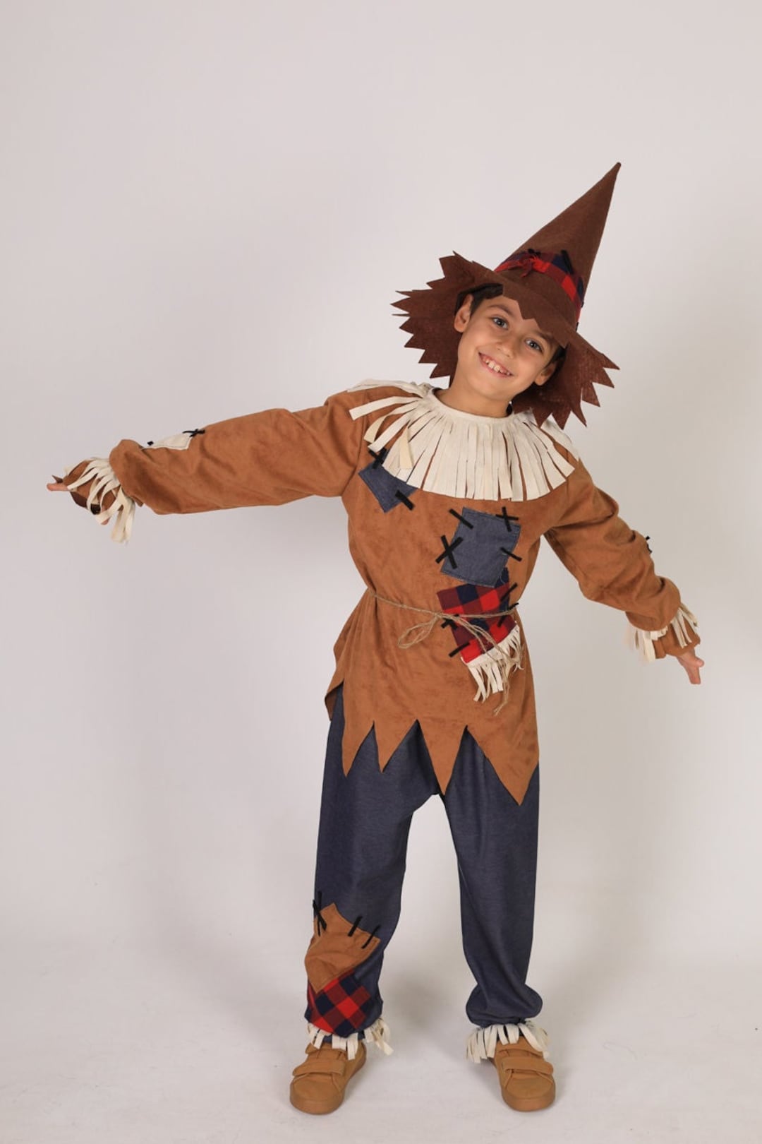 Halloween Boy Costume, Handmade Scarecrow Costume, Brown Scarecrow ...
