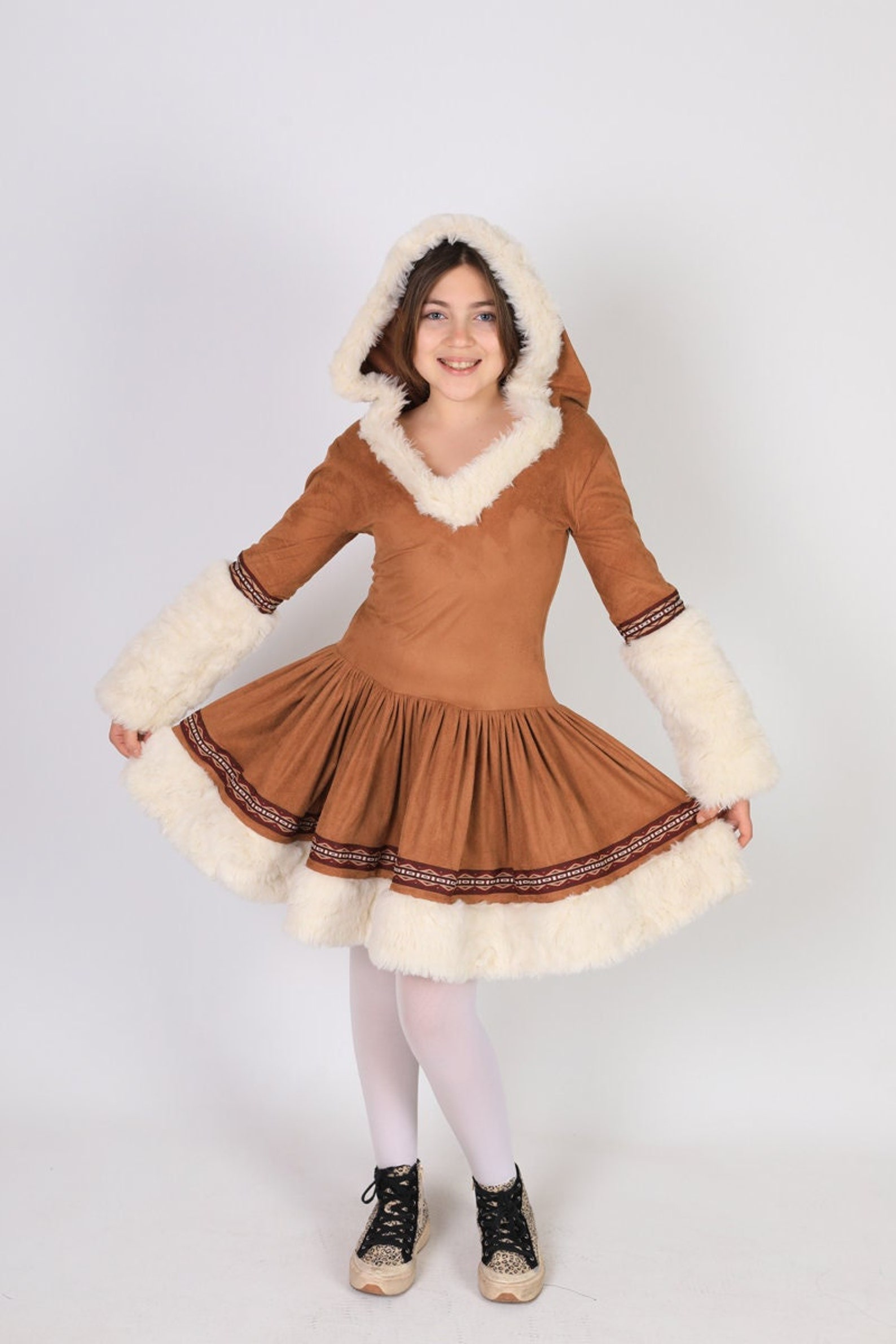 Handmade Eskimo Kids Costume, Handmade Eskimo Girl Costume, Traditional ...