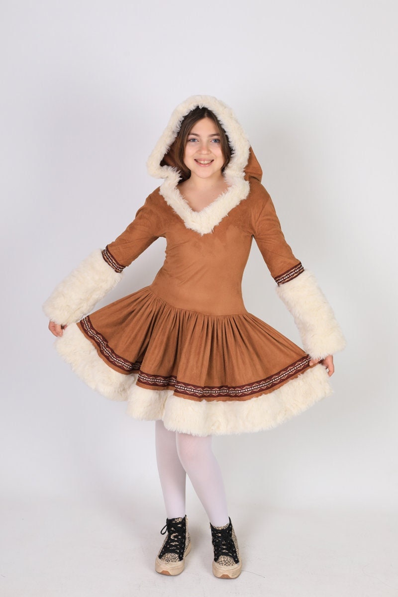 Handmade Eskimo Kids Costume, Handmade Eskimo Girl Costume, Traditional ...