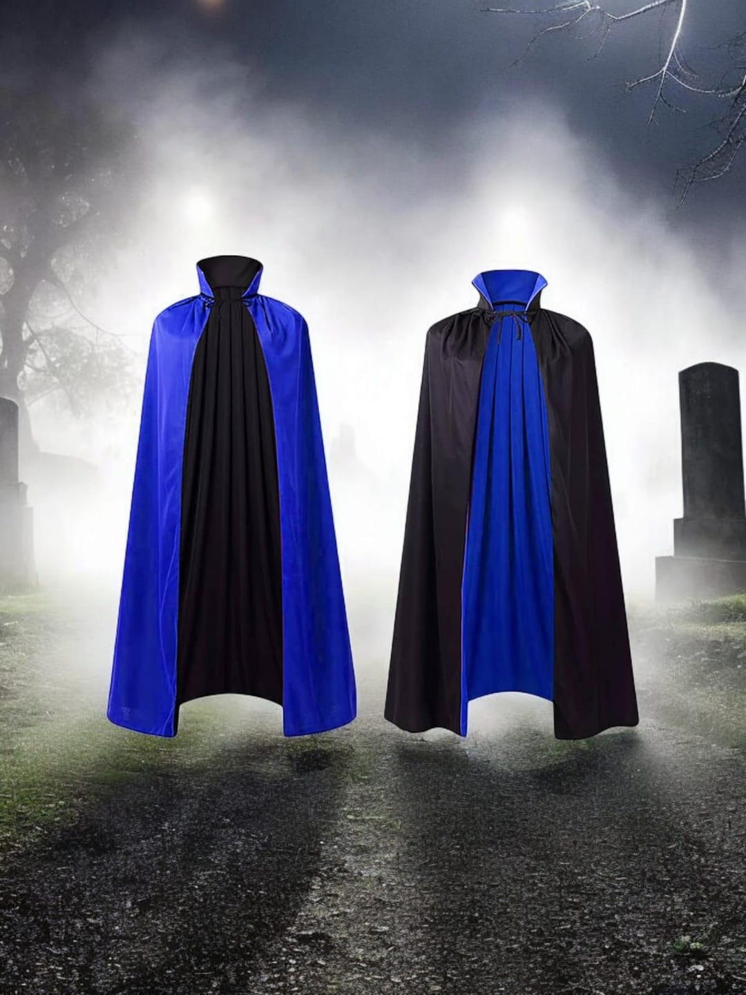 Double Sided Blue Color Dracula Cape, Halloween Dracula Cape, Halloween Capes - Etsy