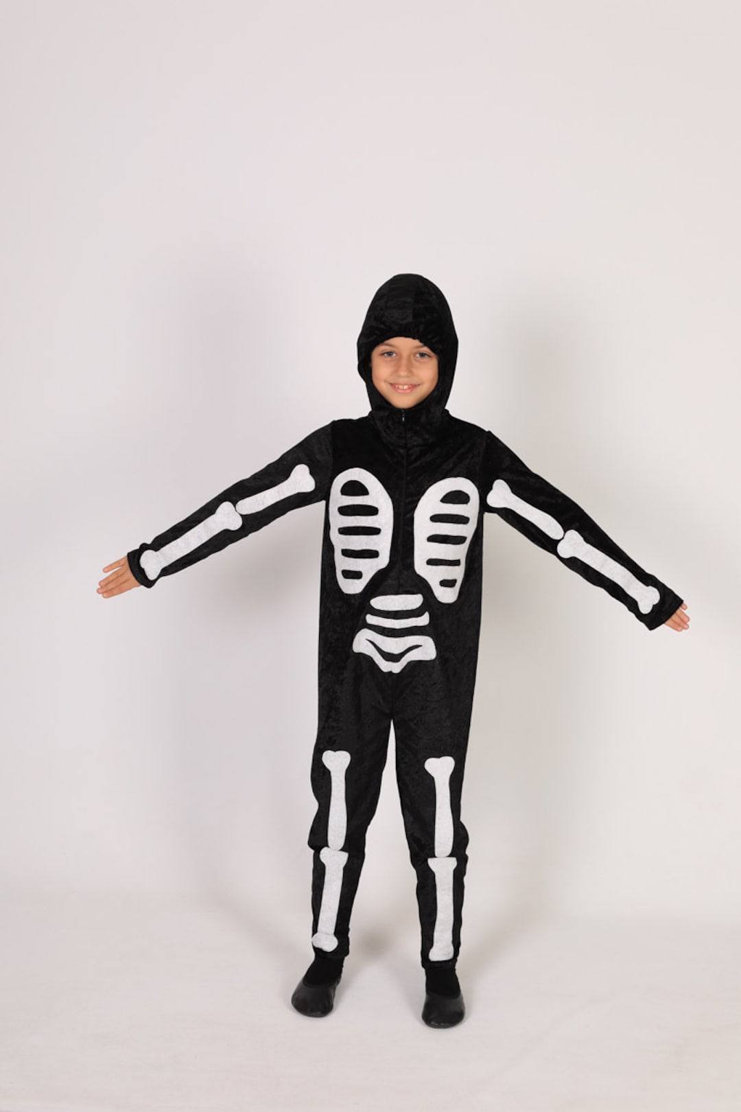 Handmade Skeleton Kids Costume, Skeleton Boy Costume, Halloween Costume ...