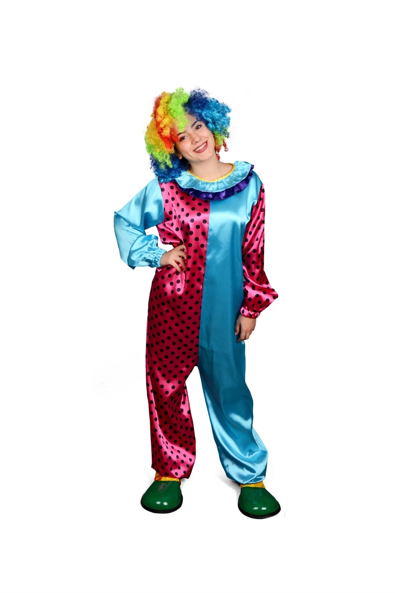 Polka Dot Clown Jumpsuit Costume, Polka Dot Clown Outfit, Female Clown ...