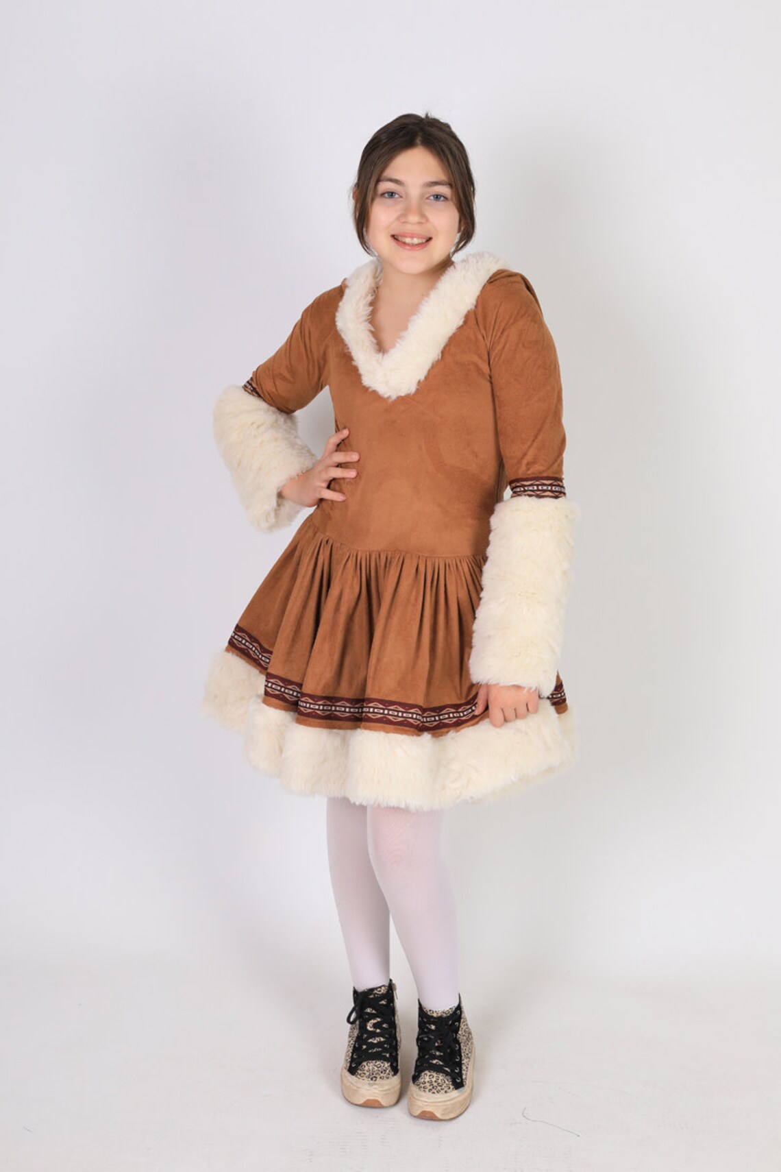 Handmade Eskimo Kids Costume, Handmade Eskimo Girl Costume, Traditional ...