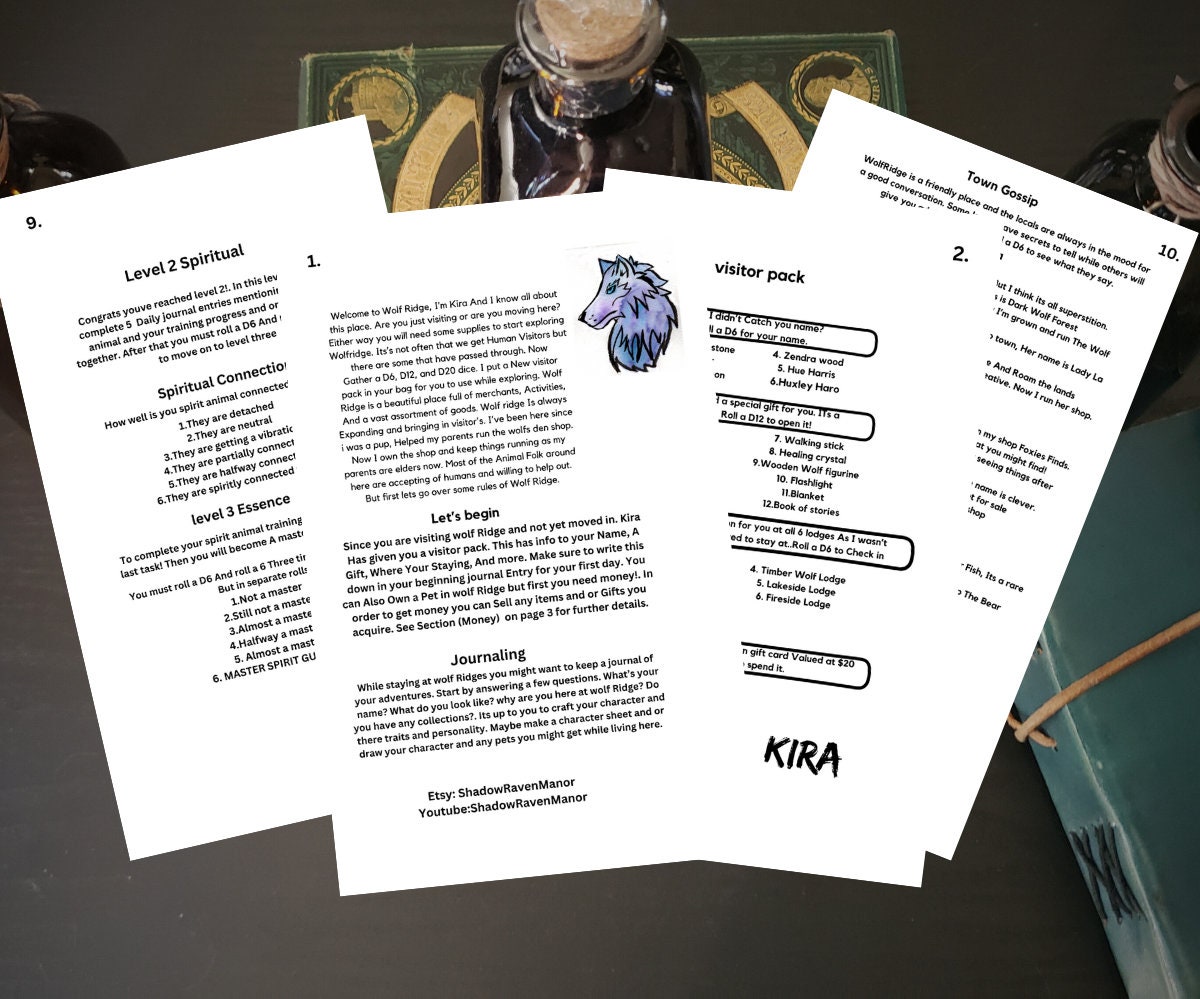 Solo RPG Game Solo Journaling Game Wolf Ridge - Etsy