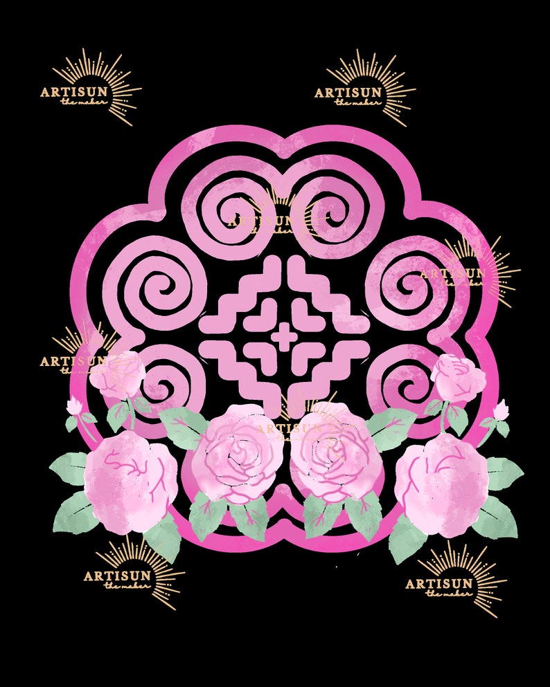 Hmong Flower Design PNG - Etsy