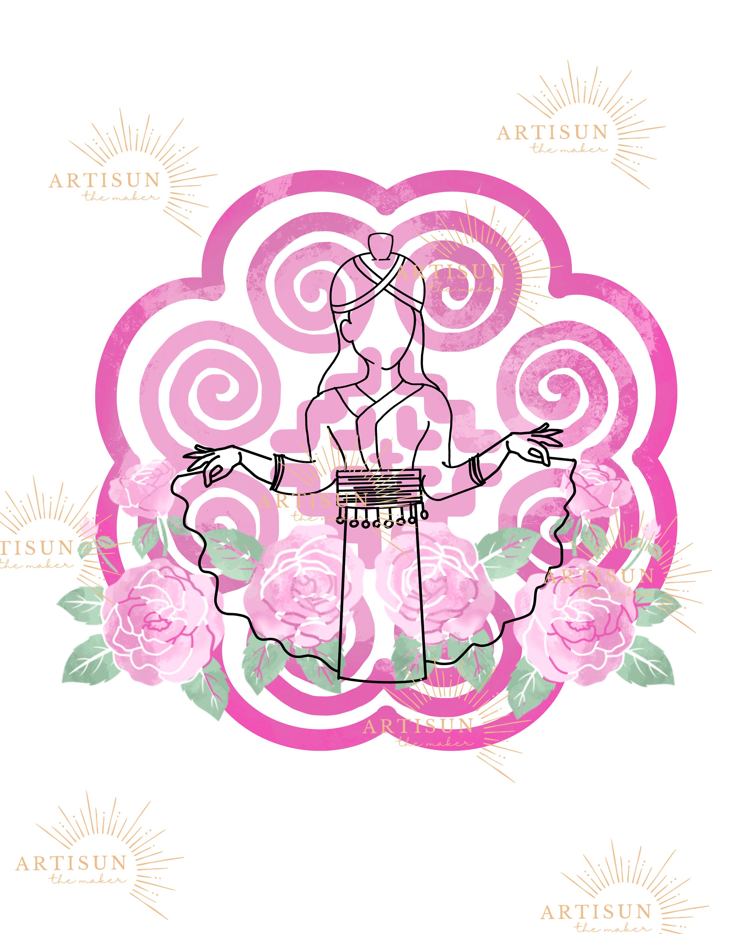 Hmong Flower Ladies PNG - Etsy